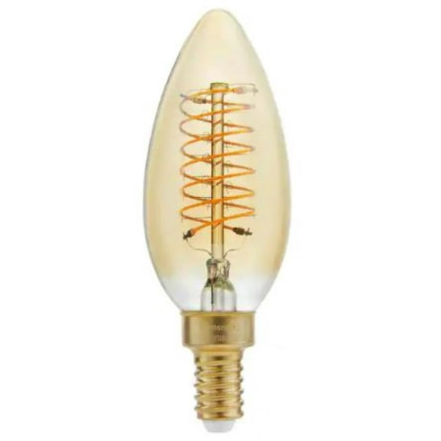 Ecosmart 60-Watt Equivalent B11 Dimmable E12 Candelabra Thin Filament Energy-Efficient LED ...