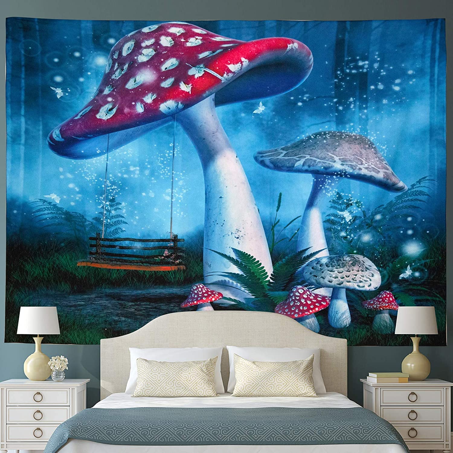 Ecosprial Mushroom Decor Tapestry Psychedelic Trippy Tapestry Ripple ...
