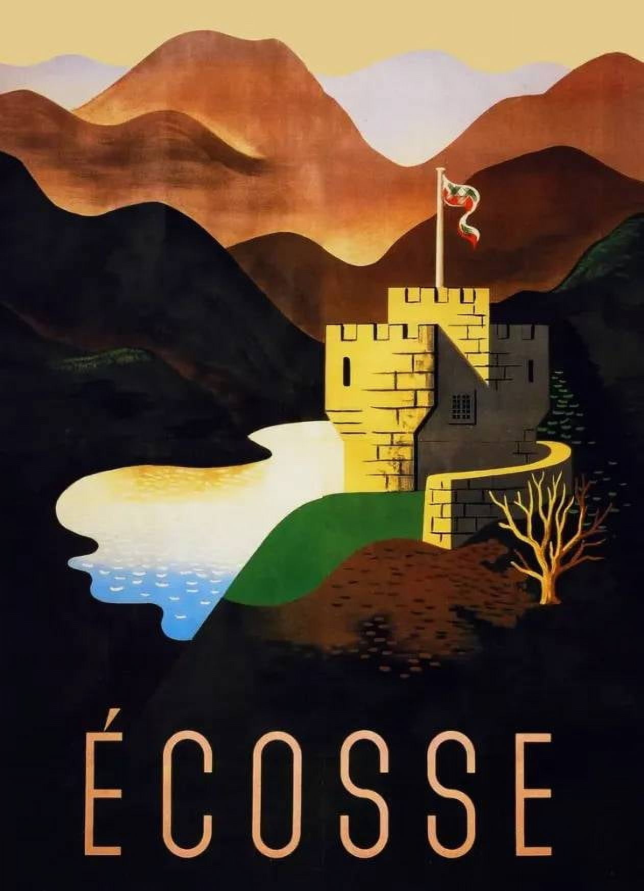 Ecosse French Travel Decorative Poster.Home room interior Art Design ...