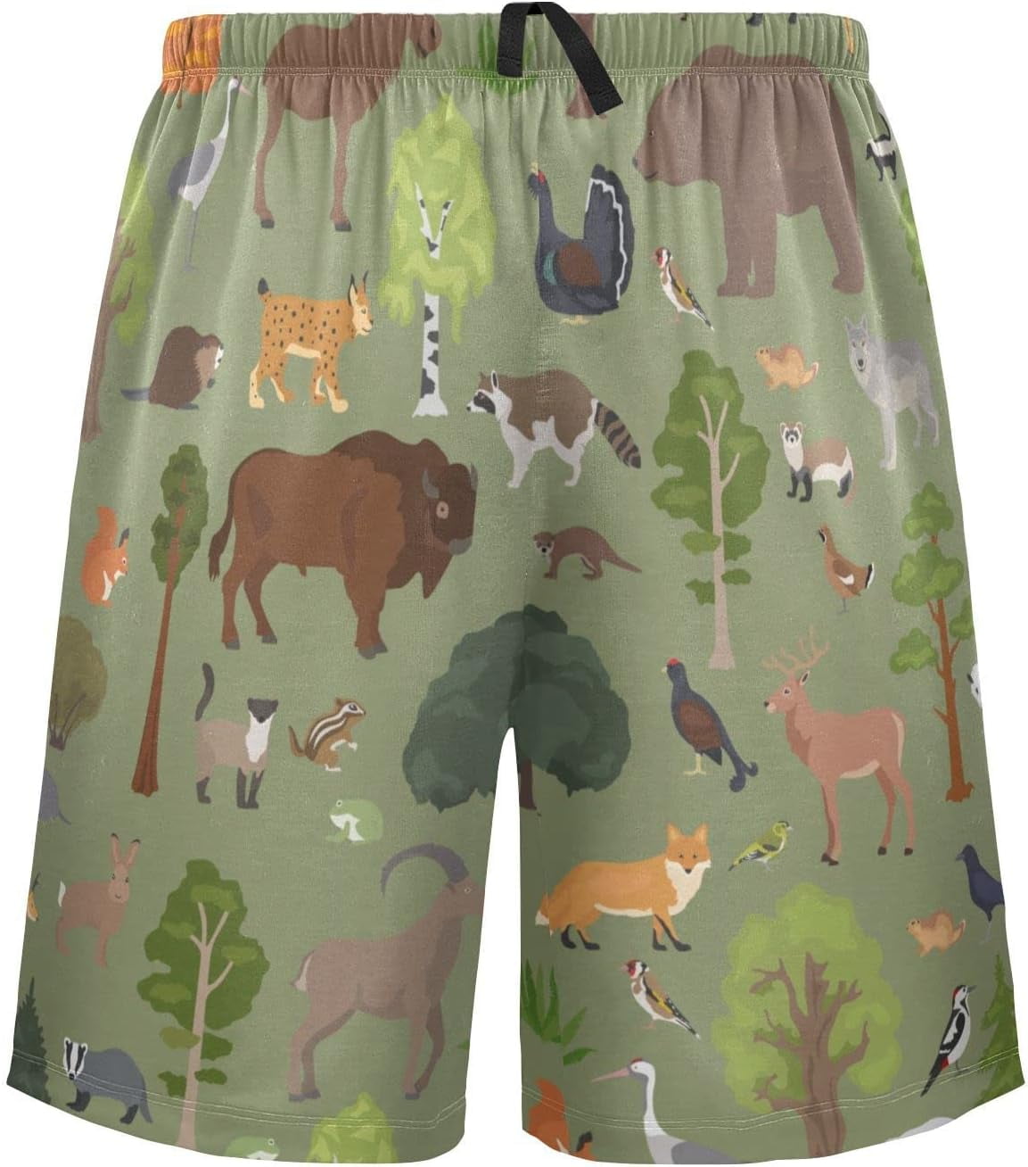 Ecosystem World Map Forest Biome Pattern Animal Bird Plant Mens Pajama ...