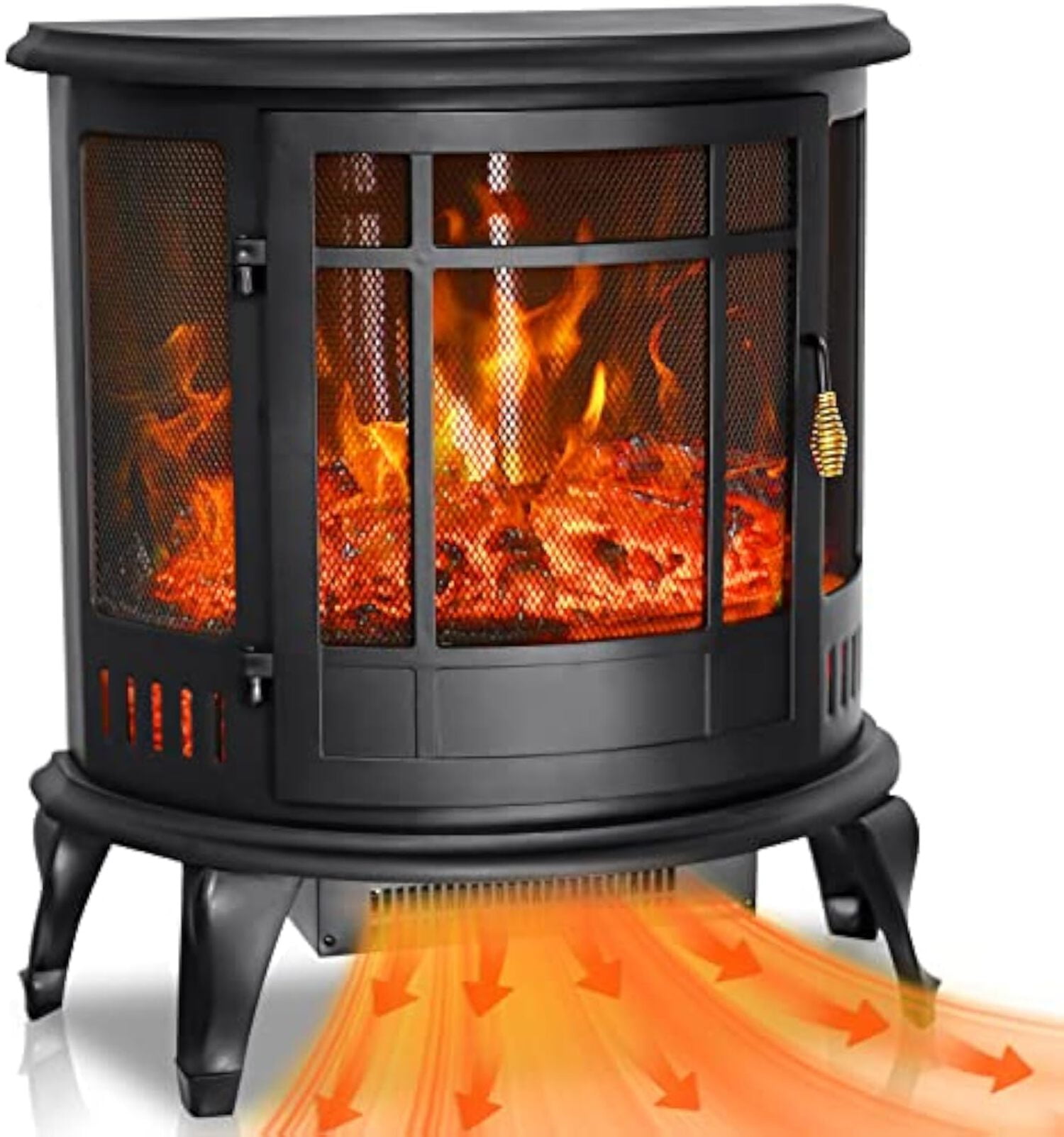Ecotronic 1500W 25 Inch Electric Fireplace Heater with Thermostat, Real ...