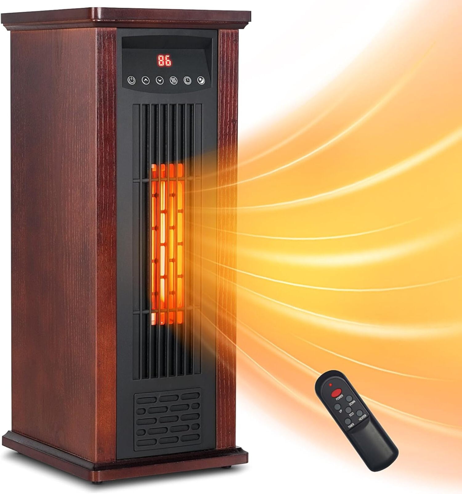 Ecotronic 1500W Electric Infrared Space Heater, Quartz Heater with Tip ...