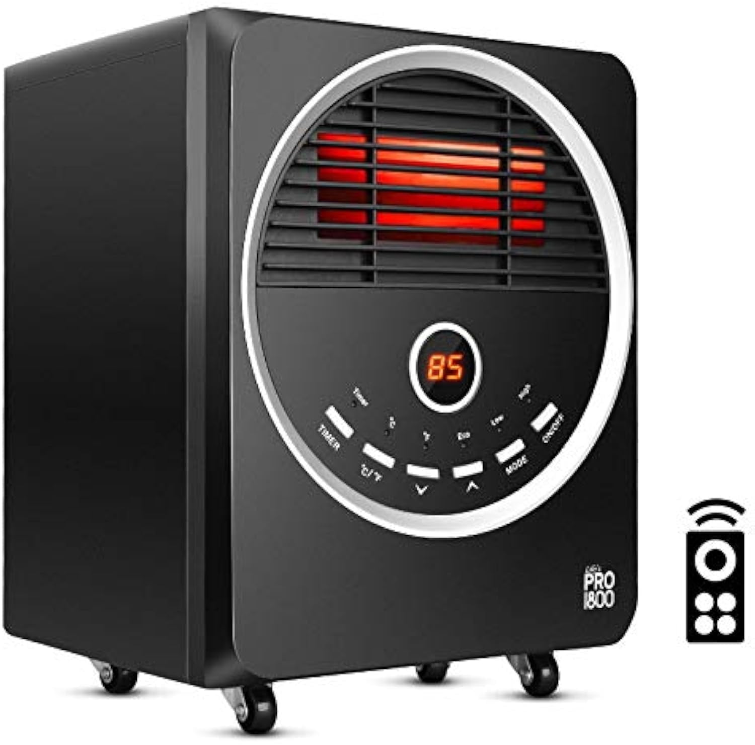 Ecotronic 1500W Electric Space Heater, 3 Heat Settings, Adjustable ...