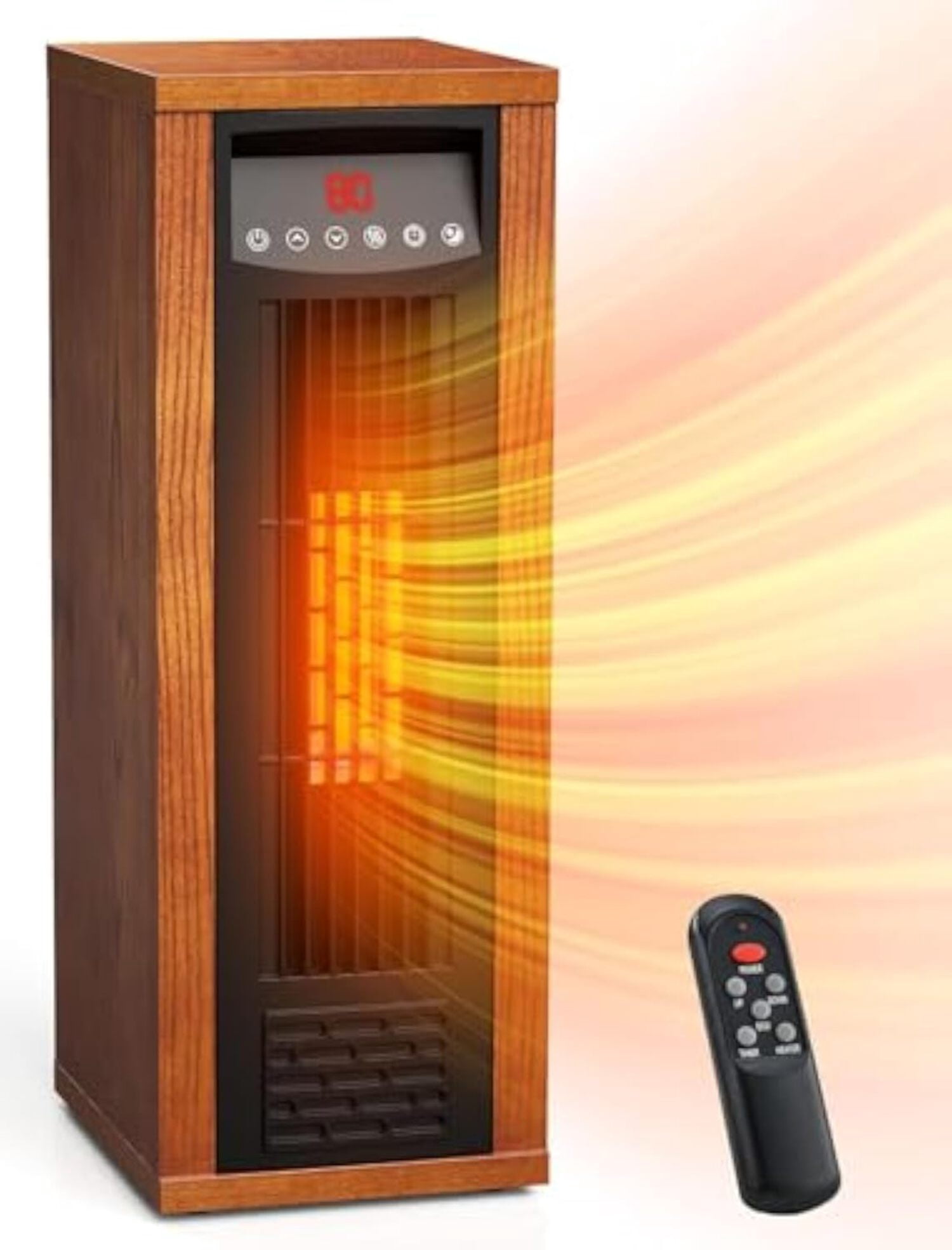 Ecotronic Airchoice 1500W Infrared Walnut Tower Heater with Thermostat ...