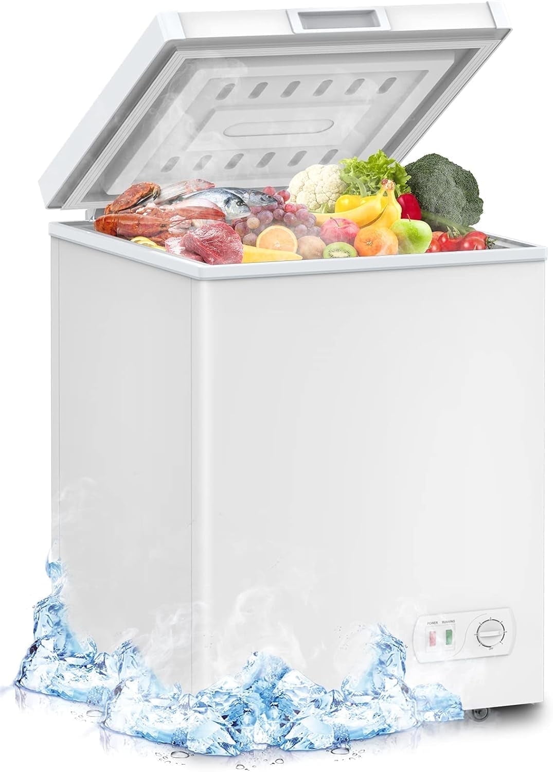Ecotronic 3.8 Cu Ft Compact Chest Freezer, Adjustable Temperature ...