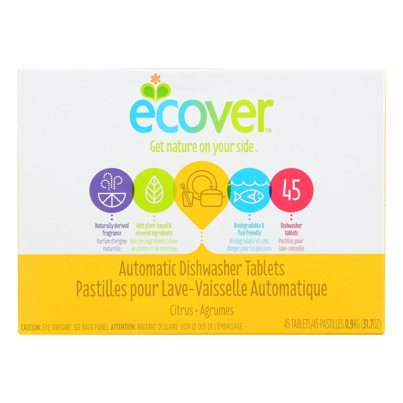 Ecover Automatic Dishwasher Tablets - Citrus - 45 count - case of 5 ...