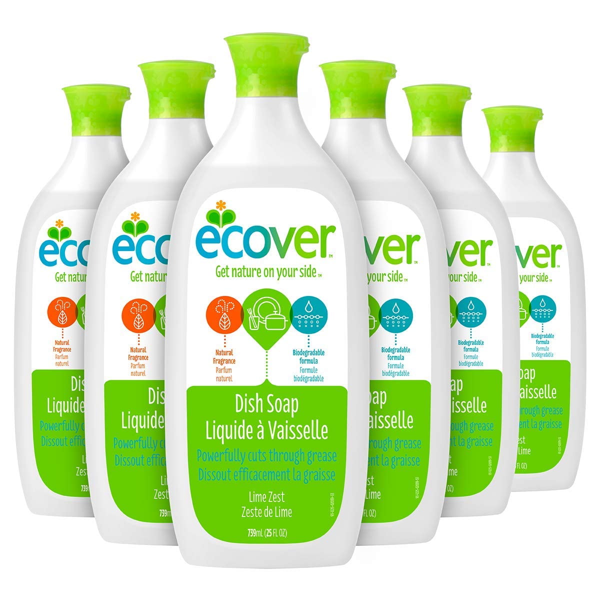 Ecover Dish Soap, Lime Zest, 25 Fl Oz, Pack of 6 - Walmart.com
