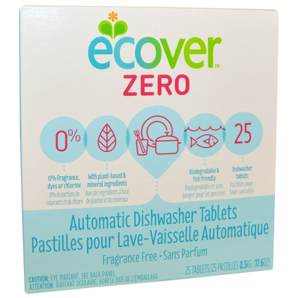 Ecover, Zero, Automatic Dishwasher Tablets, Fragrance Free, 25 Tablets ...