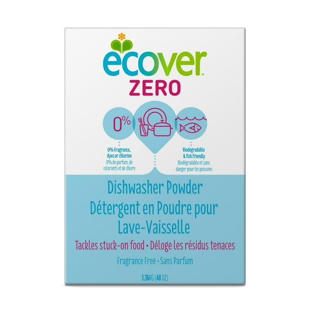 Ecover Zero 48 Oz Natural Plant-Based Dishwashing Soap Powder Detergent ...
