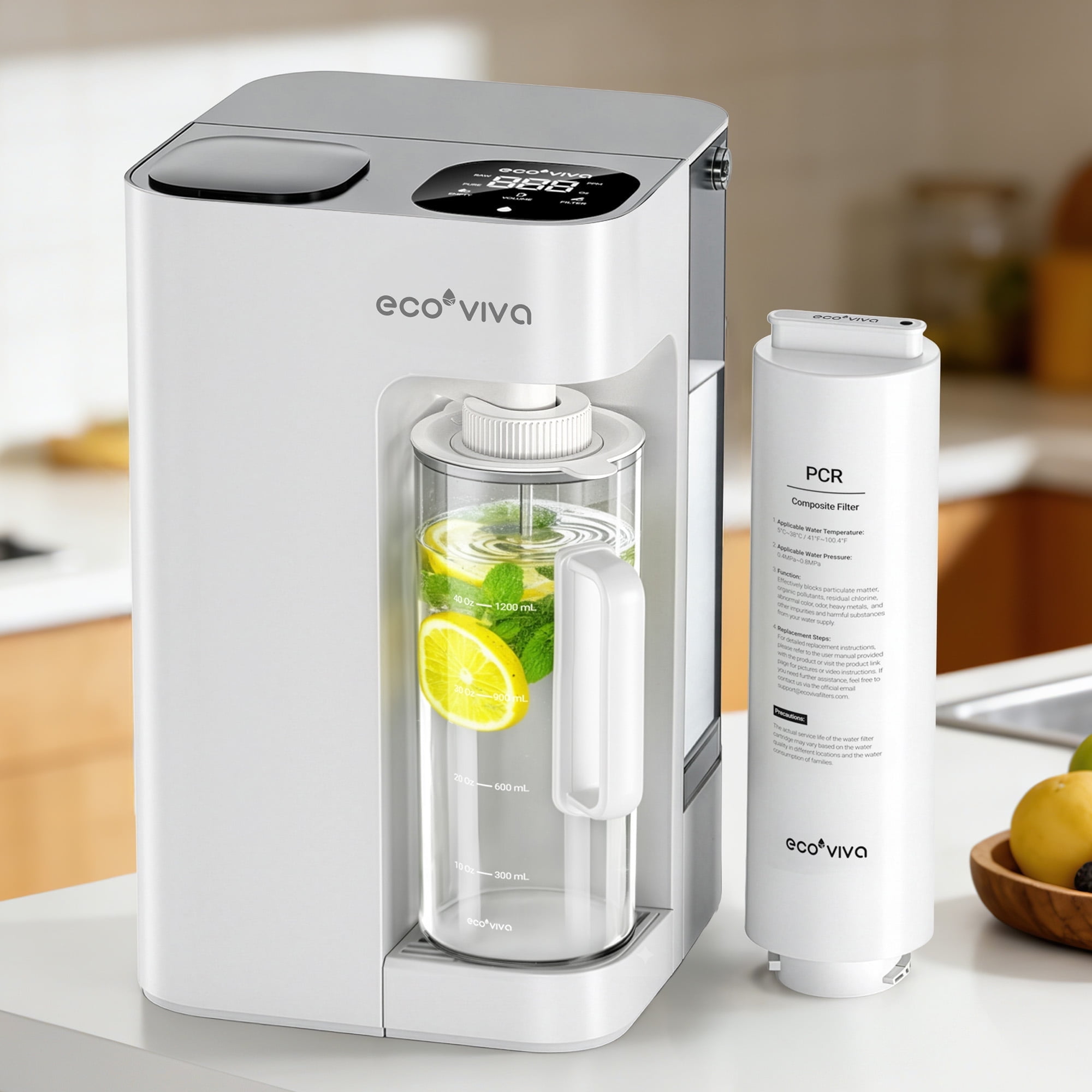 Ecoviva 5L WM3 Countertop RO Water Filter, No-Installation Water ...