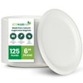 Ecowarehub Disposable Compostable Paper Plates, 125 Count, Heavy Duty ...