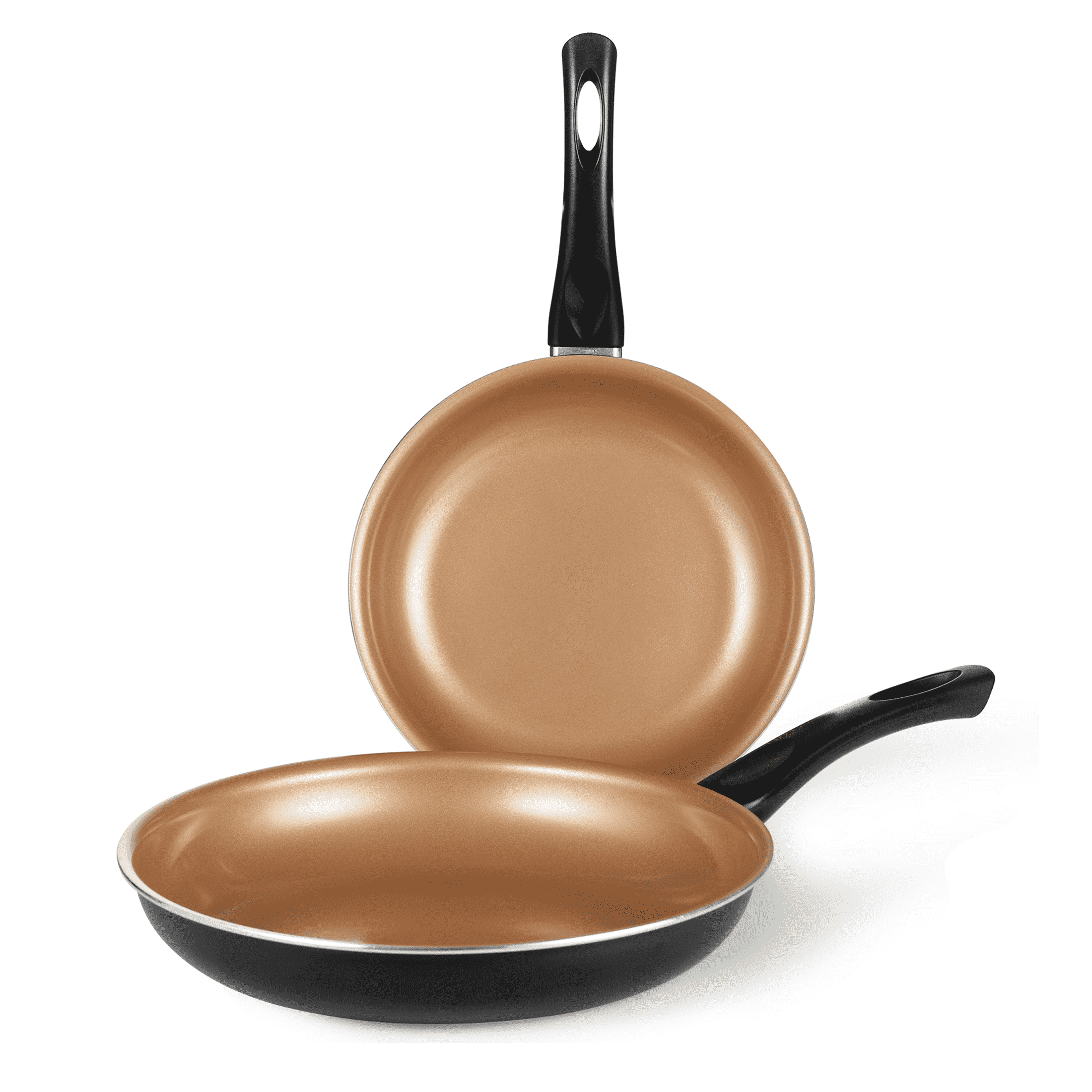 Ecowin Copper Nonstick Frying Pan 8&10Inch, Scratch Resistant Ceramic ...