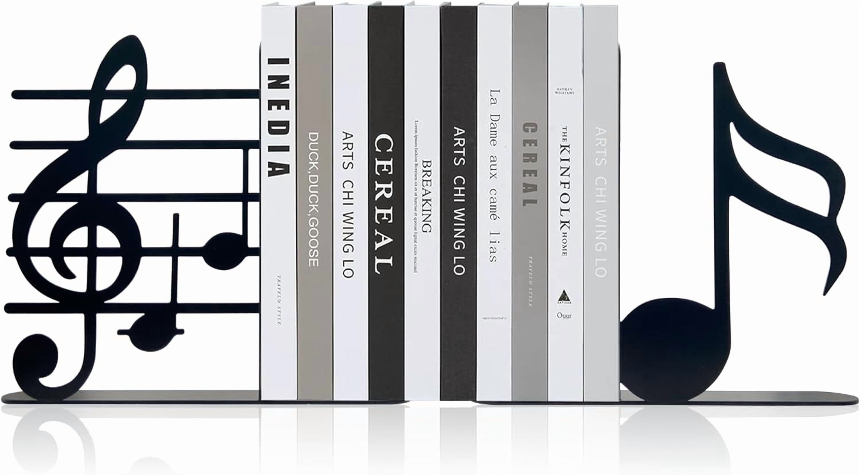 Ecqizer Music Themed Book Ends,Musical Note Bookend,Metal Bookend ...