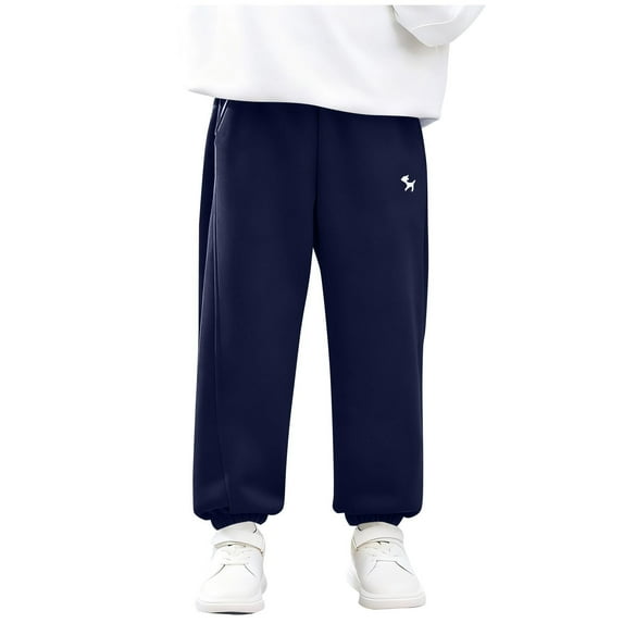 Ecqkame Boys Jogger Sweatpants Solid Color Elastic Waist Drawstring ...