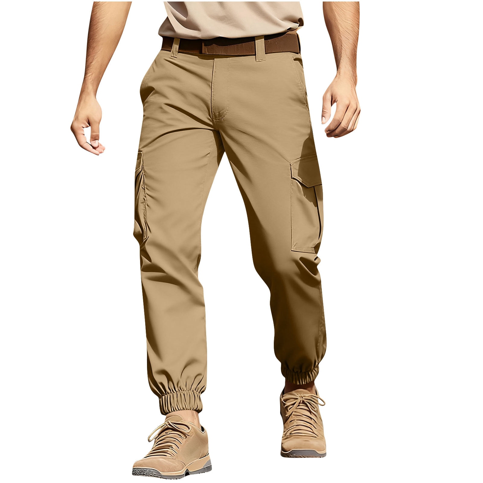 Ecqkame Cargo Work Pants for Men Lightweight Waterproof Hiking Trousers ...