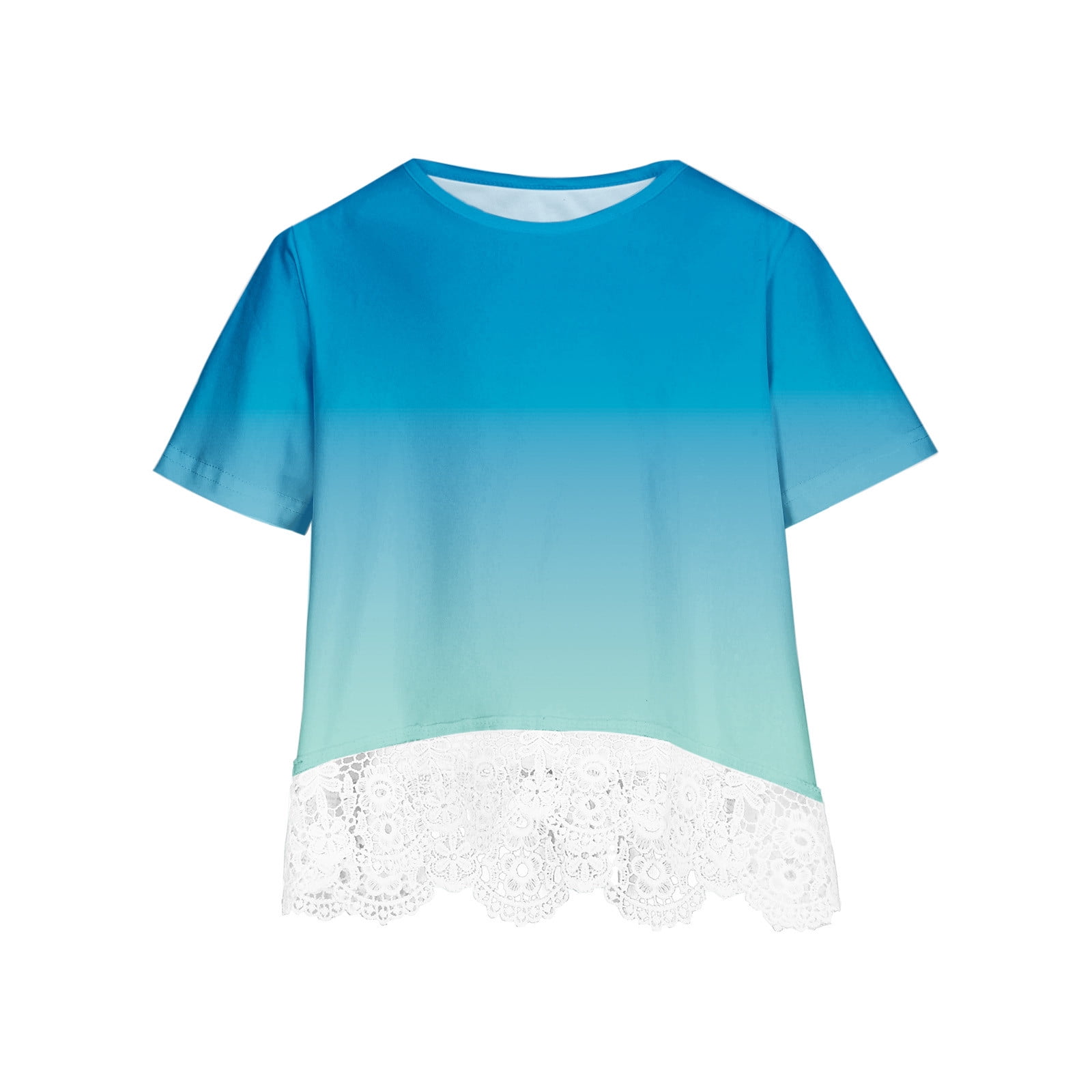 Ecqkame Girls Casual Tunic Tops Children Crew Neck Short Sleeve ...