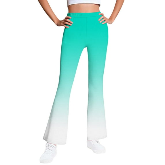 Ecqkame Girls Fleece Lined Flared Leggings Warm Winter Athletic Yoga ...