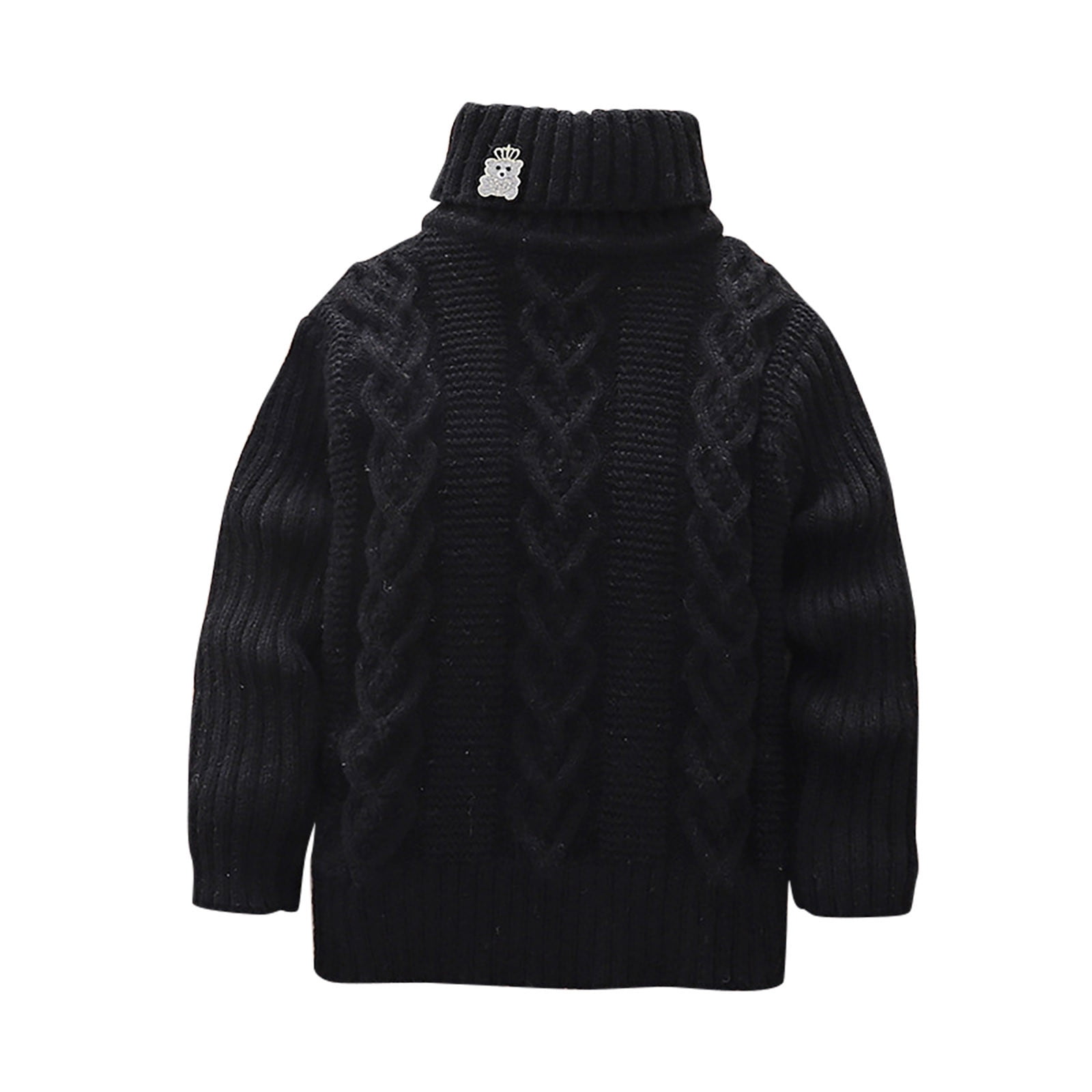 Ecqkame Kid Girl Boy Cable Knit Cotton Sweater Children Casual Long ...