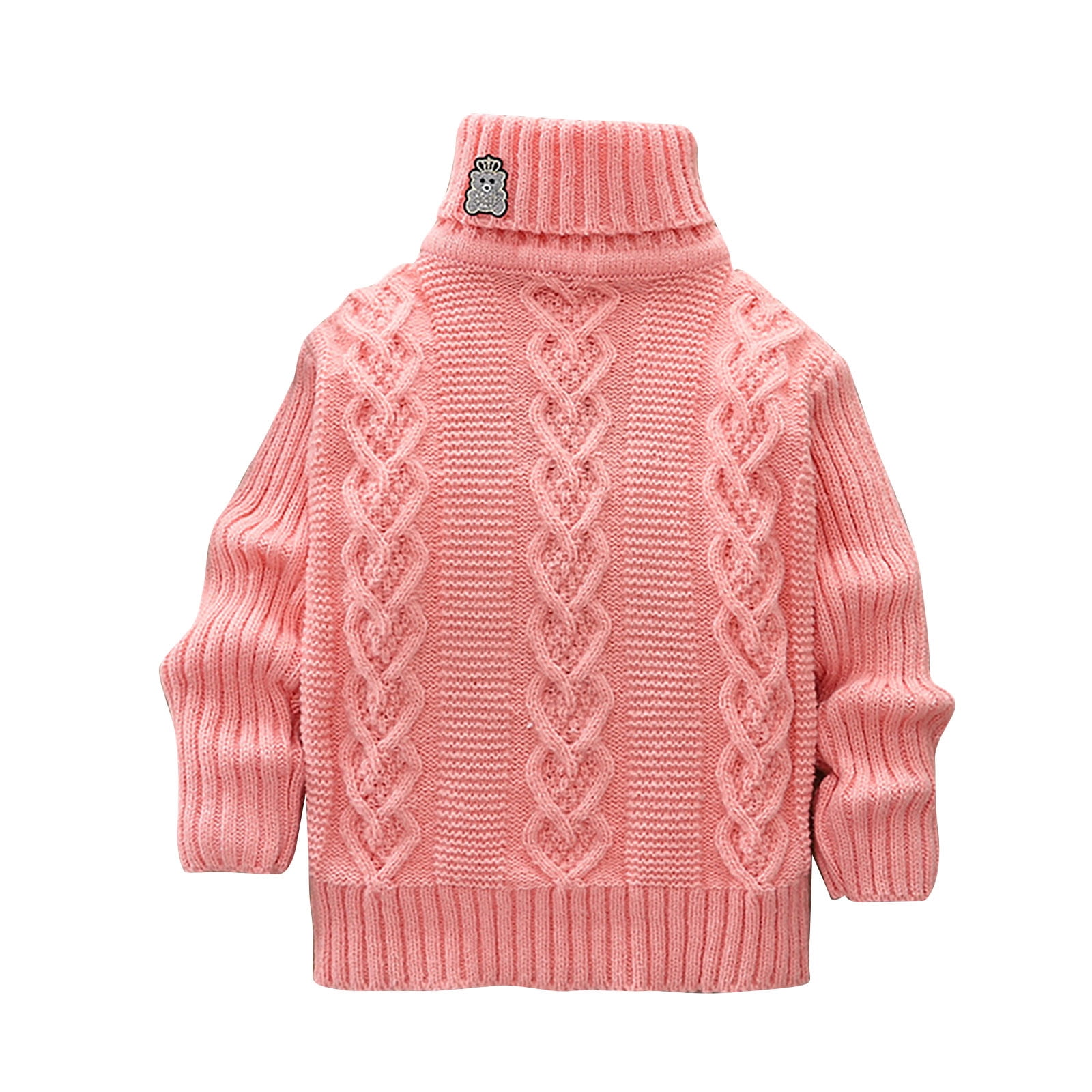 Ecqkame Kid Girl Boy Cable Knit Cotton Sweater Children Casual Long ...