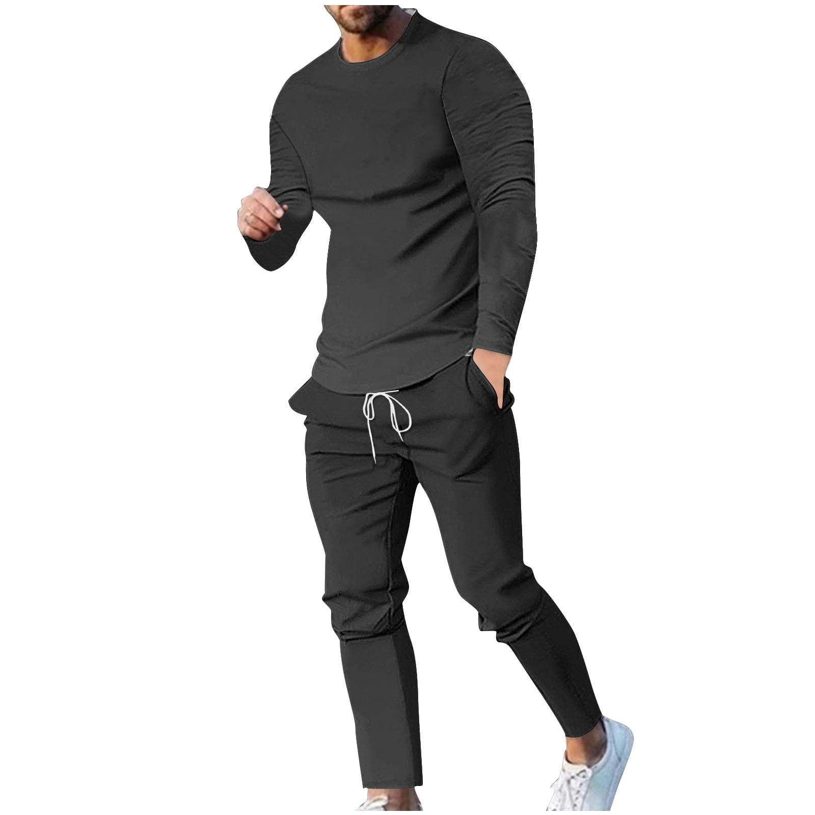 Ecqkame Men's 2 Piece Casual Tracksuit Outfits Fall Plus Size Gradient ...