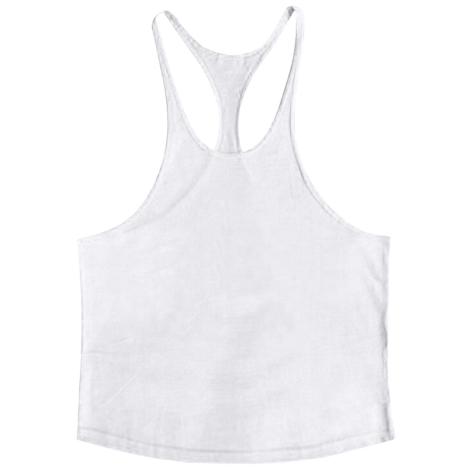 Ecqkame Men's Athletic Tank Tops Solid Color Sleeveless Gym Workout ...