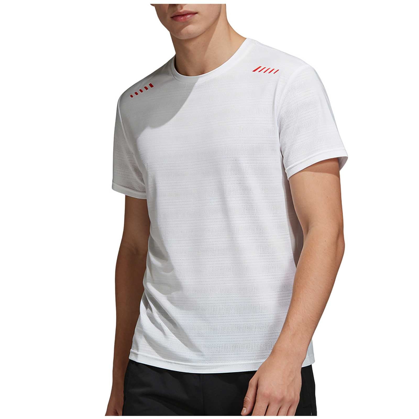 Ecqkame Men's Dry Workout T-Shirts Athletic Running Loose Breathable ...