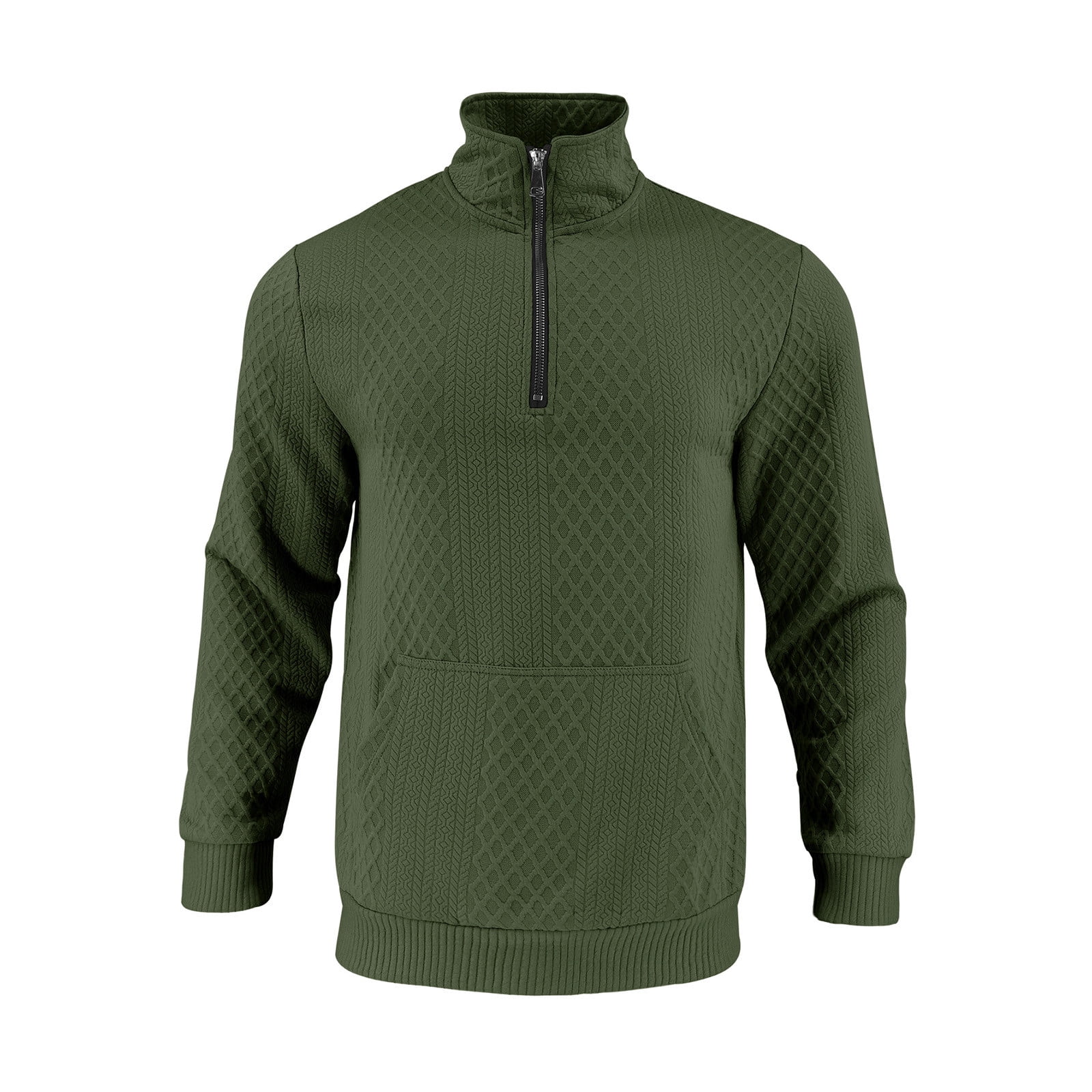 Ecqkame Men's Quarter Zip Sweatshirts Golf Stand-Up Collar Dry ...