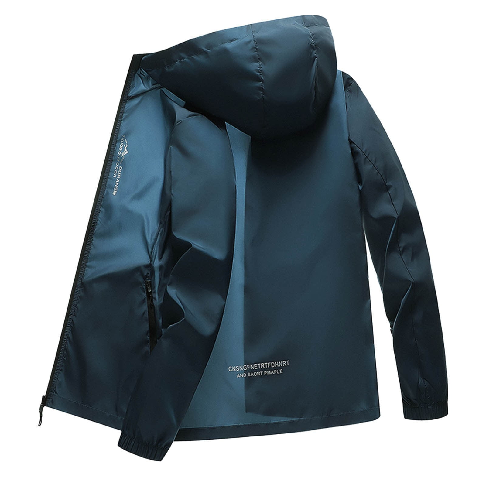 Ecqkame Men's Waterproof Rain Jackets Outdoor Breathable Windproof Zip ...