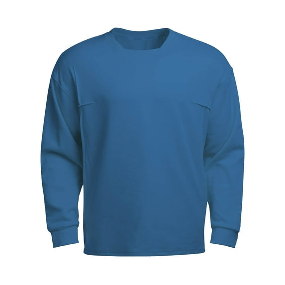 Ecqkame Mens Crewneck Athletic Sweatshirts Long Sleeves Lightweight Pullover Tops Solid Color ...