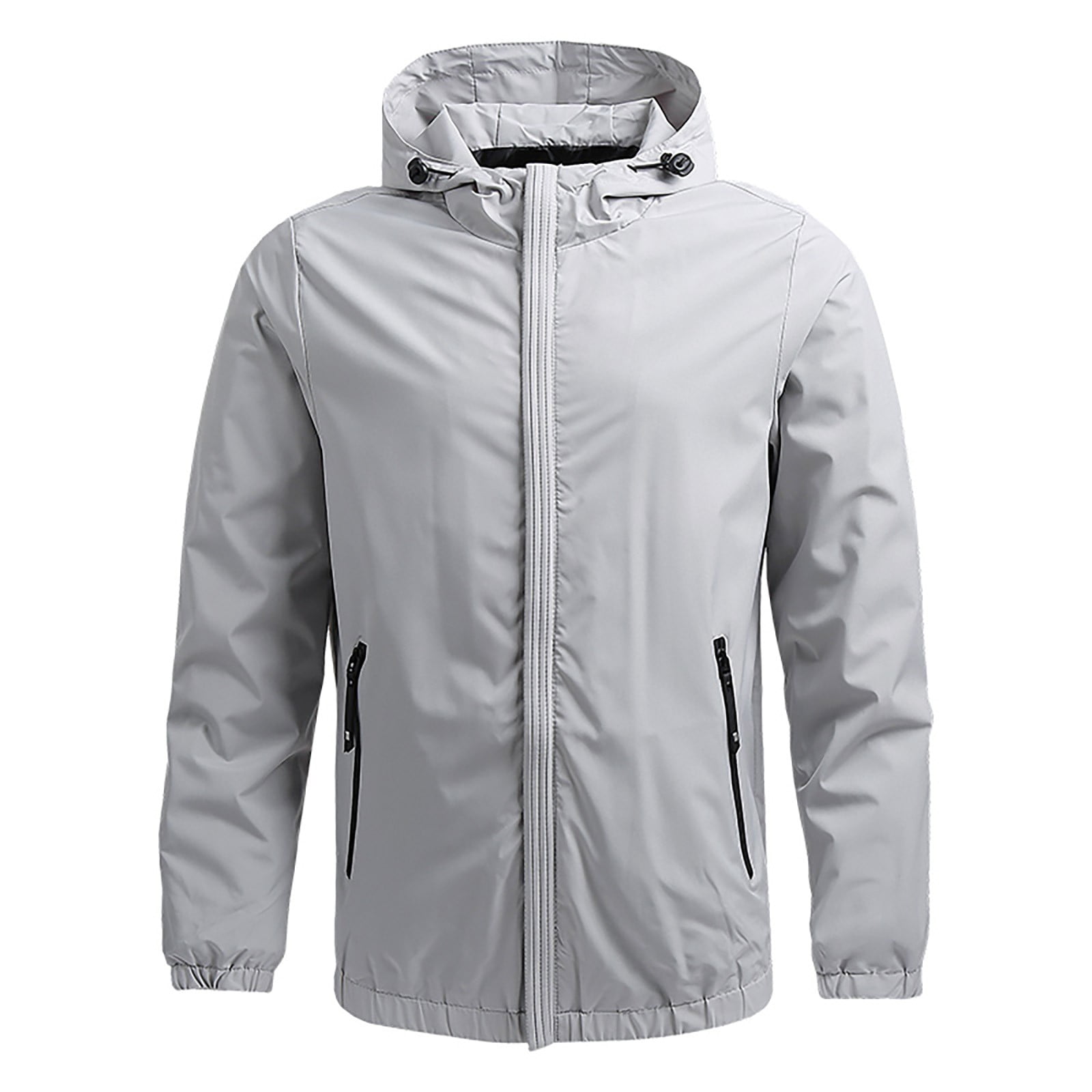Ecqkame Mens Rain Jackets Windproof with Hood Casual Plus Size ...