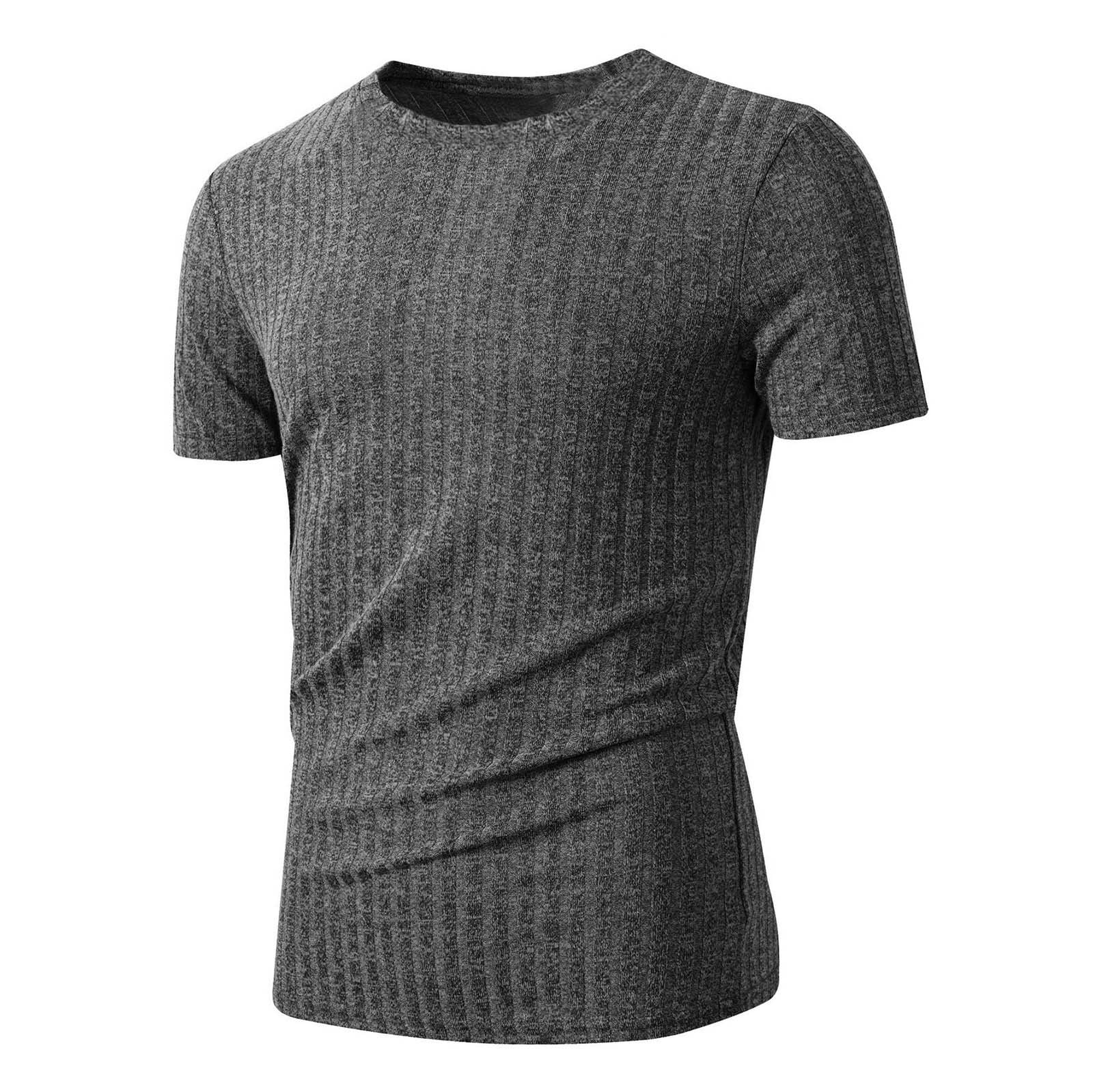 Ecqkame Mens Sports Shirts Casual Crewneck Short Sleeve Basic Classic T ...