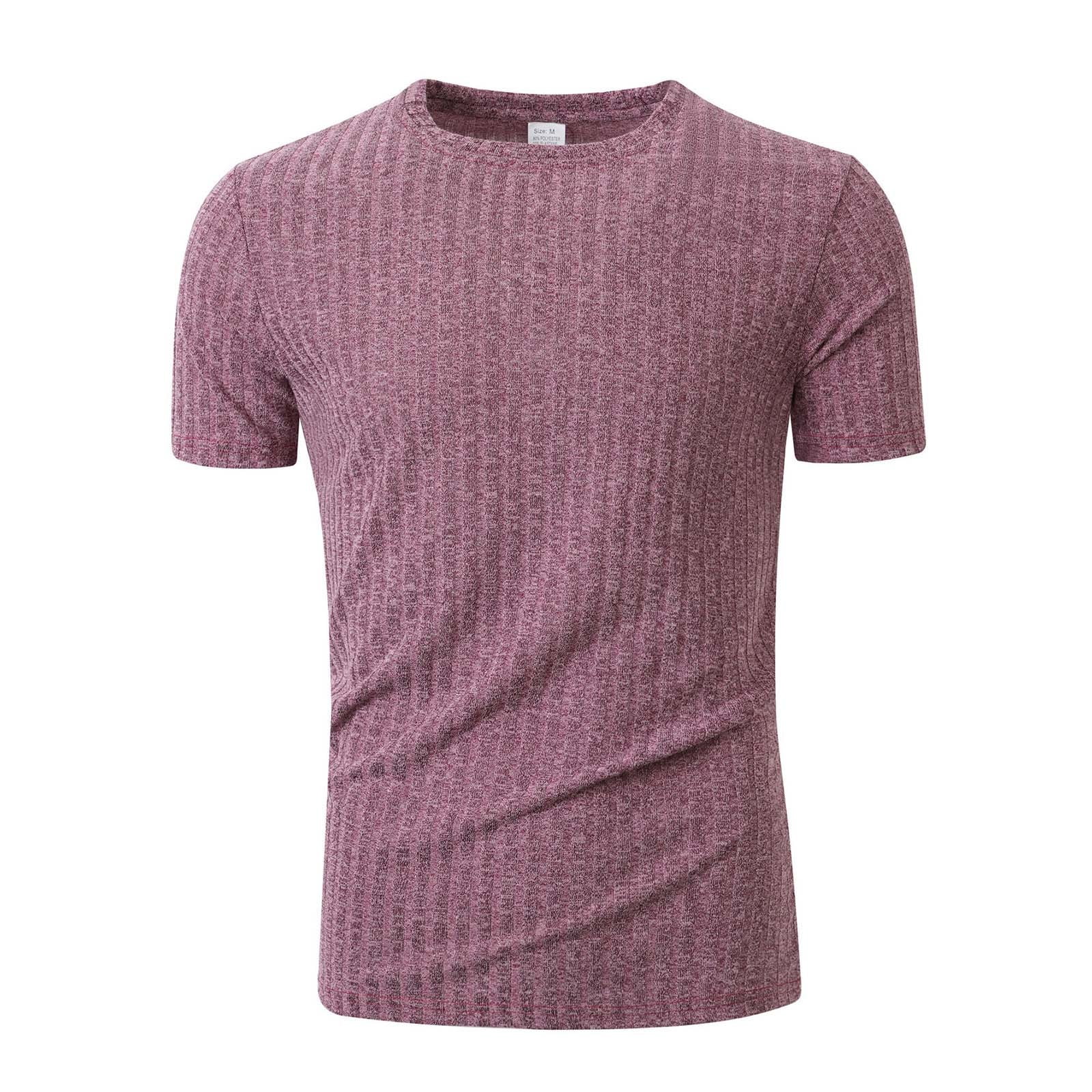 Ecqkame Mens Sports Shirts Casual Crewneck Short Sleeve Basic Classic T ...