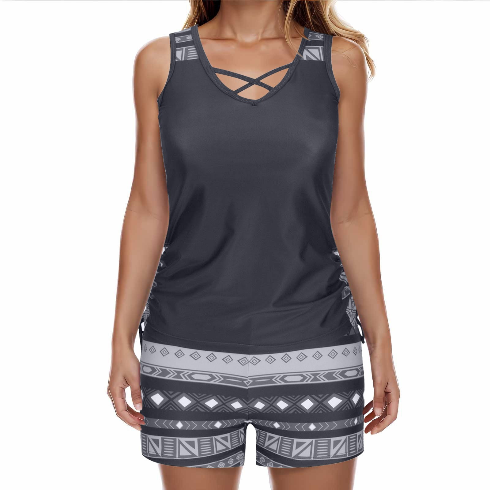Ecqkame Tankini Bathing Suits for Women High Waisted Swimsuits Womens ...