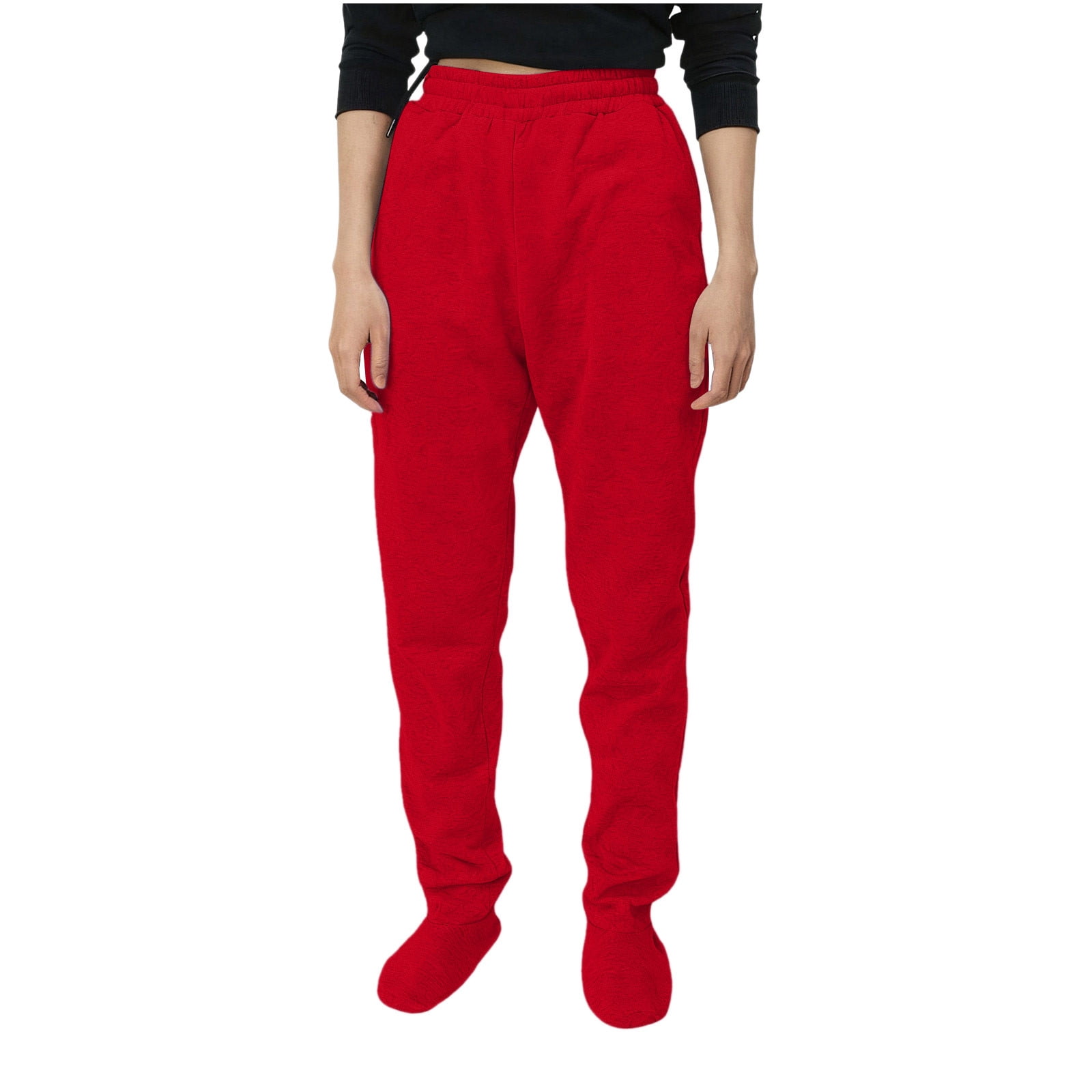 Ecqkame Women's Jogger Sweatpants Casual Straight Leg Elastic Waist ...