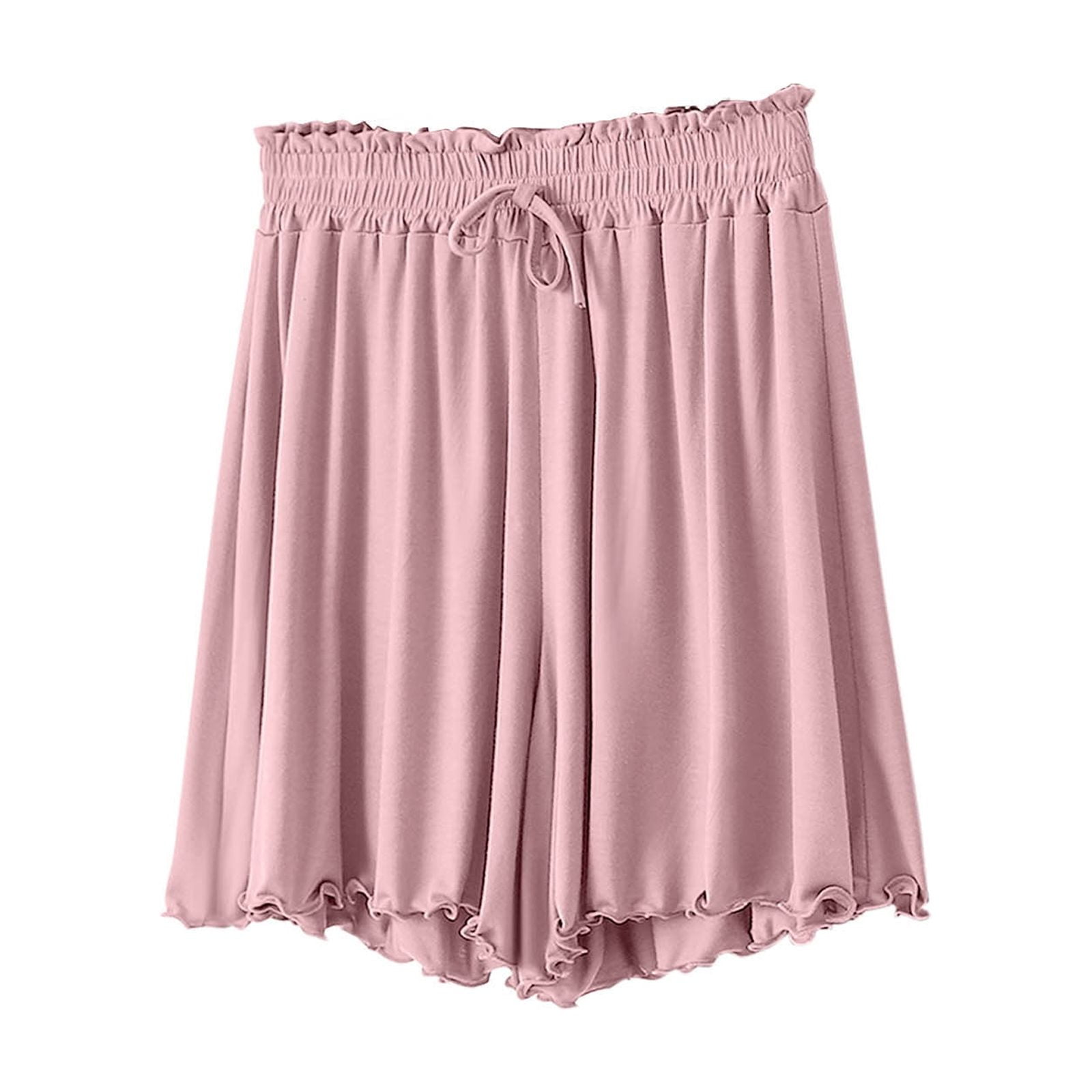 Ecqkame Women's Pajama Capri Pants High Waisted Wide Leg Lounge Pants ...