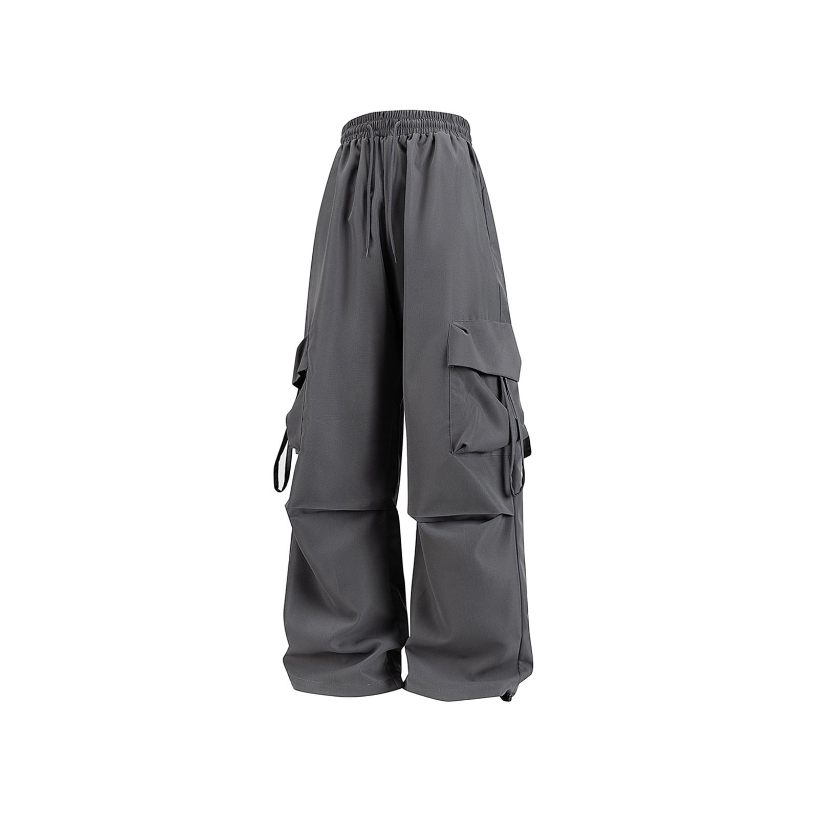 Ecqkame Women's Parachute Pants Multiple Pockets Pull Rope Breathable ...