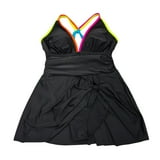 Ecqkame Women's Plus Size Tankini Swimsuits One Piece Tummy Control V ...