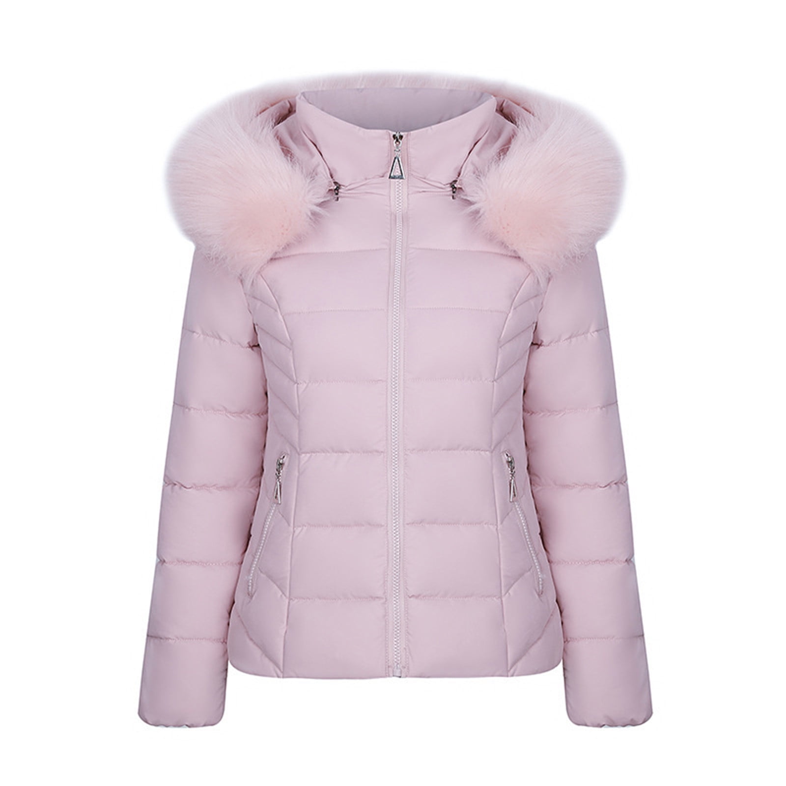Ecqkame Women's Warm Winter Coat Hooded Puffer Jacket Clearance Women's ...