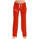 Ecqkame Womens Baggy Sweatpants Fashion Bowknot Printing Elastic Waist ...