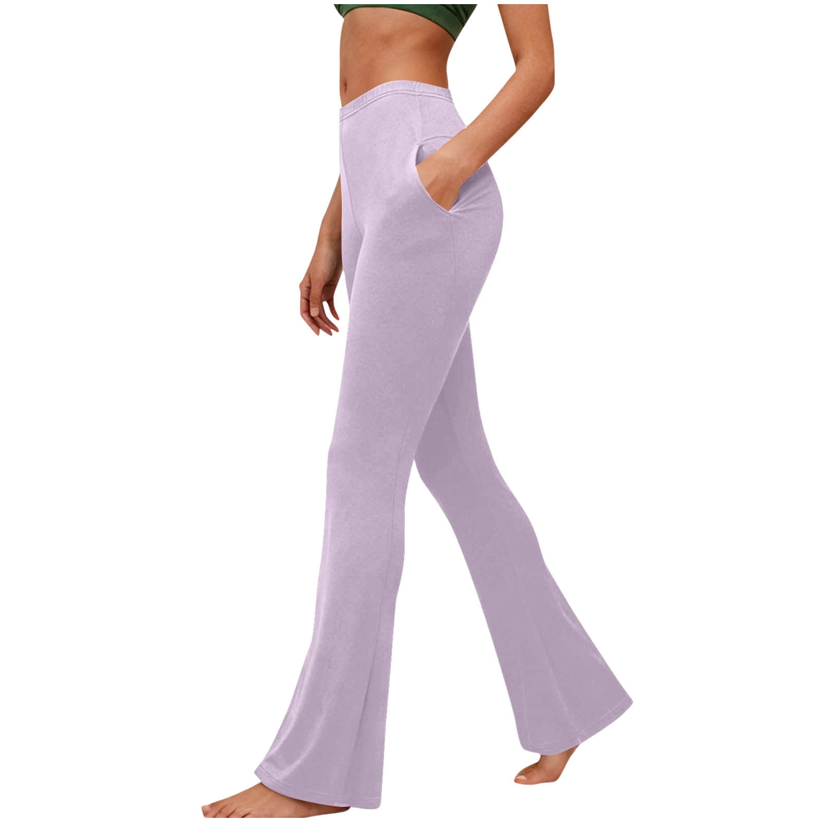 Ecqkame Womens Flare Yoga Leggings High Waist Buttery Soft Pants Tummy ...