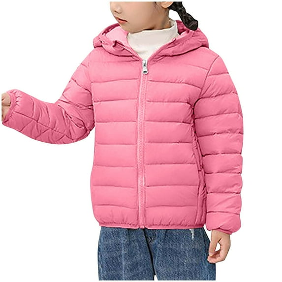 Ecqkame Children's Winter Down Jackets Lightweight Solid Color Puffer ...