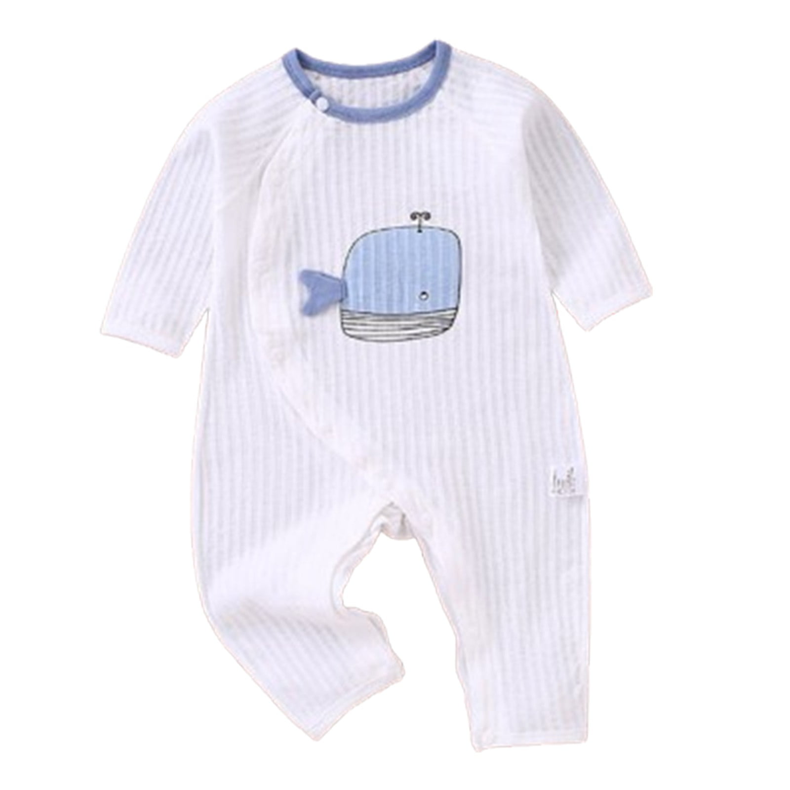 Ecqkame Nowborn Baby Infant Boy Girl Rompers Summer Cute Thin Button Up ...