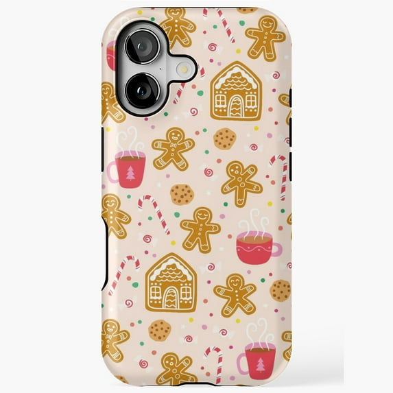 Ecru Gingerbread Sweets and Treats Holiday Pattern iPhone Case 17 to 11 ...
