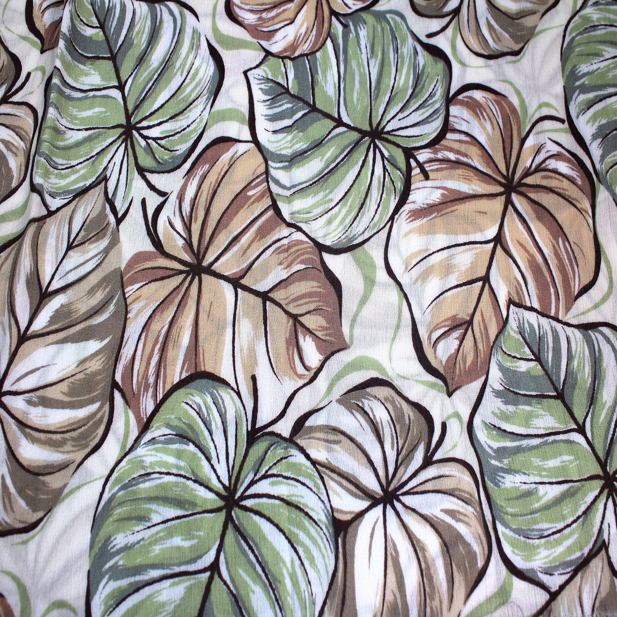 Ecru Sea Foam 49" Wide Printed 100% Rayon Crepon Fabric by the Yard ...