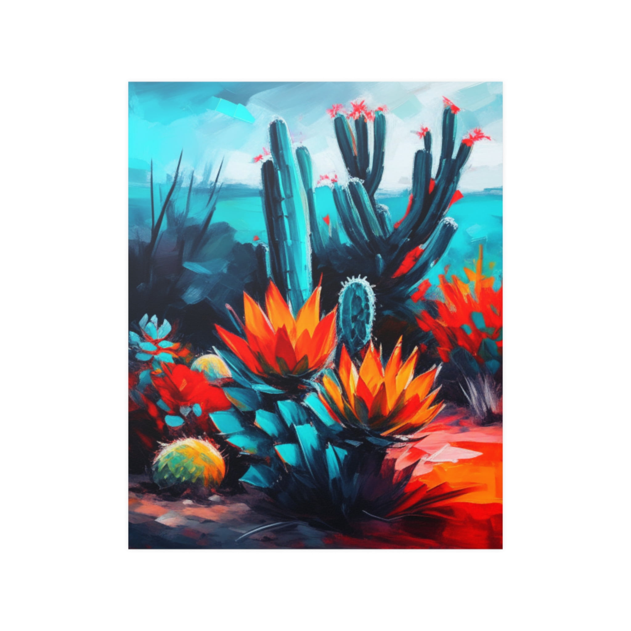Ecstatic Cactus and Agave Flower Plants in the Arizona Desert Art Print ...