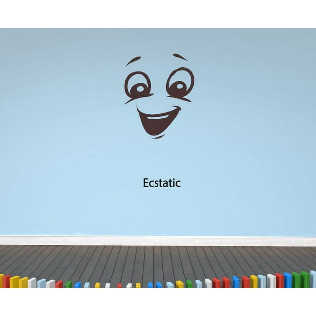 Ecstatic Face Expression Wall Decal - Vinyl Decal - Car Decal ...