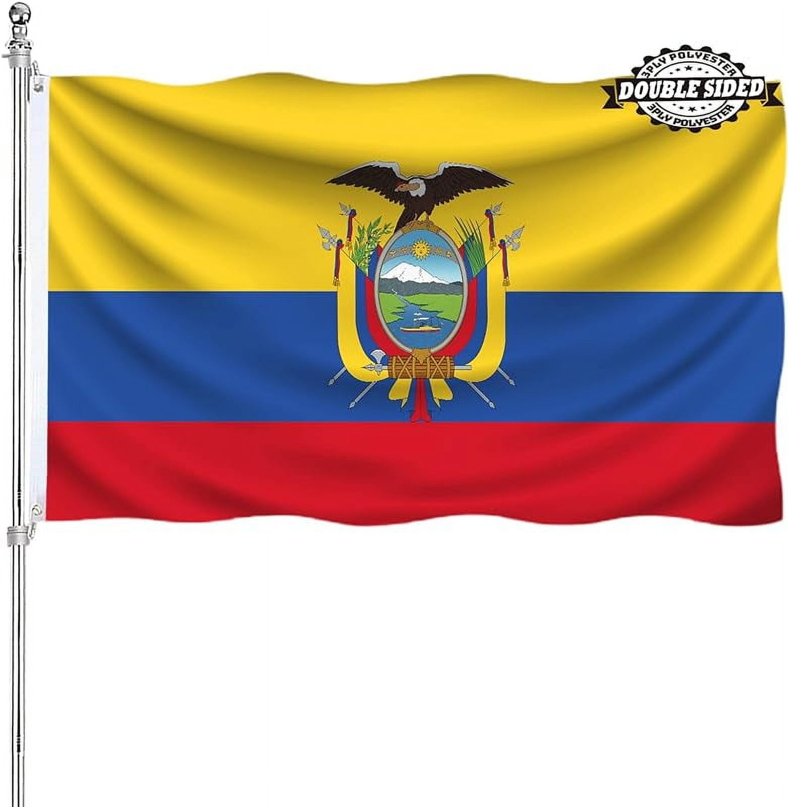 Ecuador Ecuadorian Flag of Countries 3x5 Double Sided Outdoor National ...