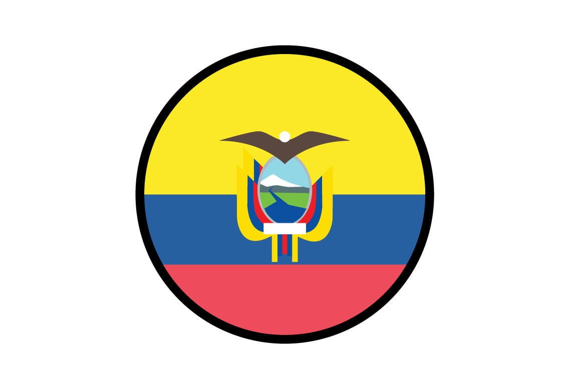 Ecuador Flag Circle Sticker Decal 4 inches - 4 inch - Walmart.com