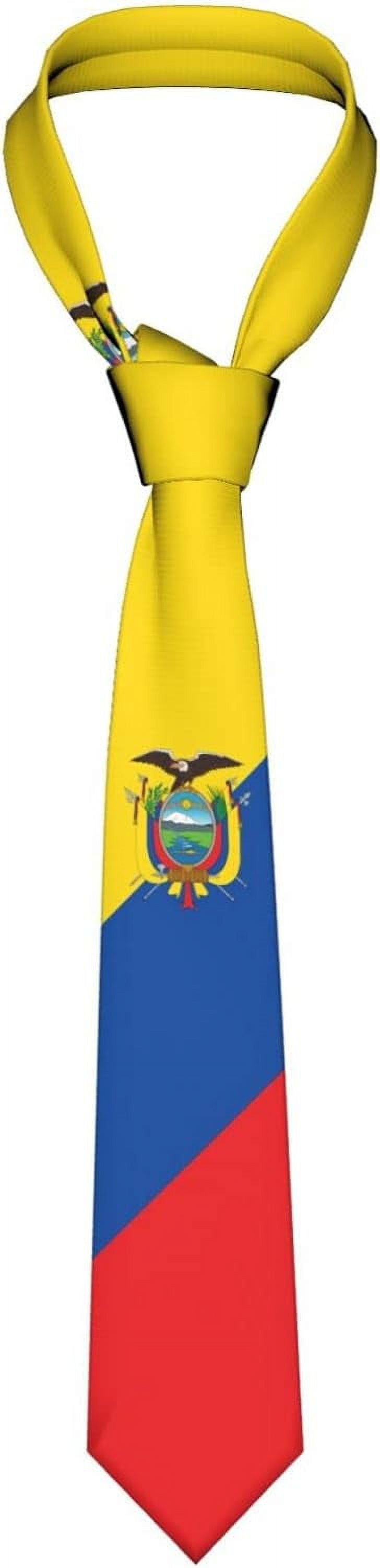 Ecuador Flag Emblem Striped Necktie Men Neck Ties Mens Party Business ...