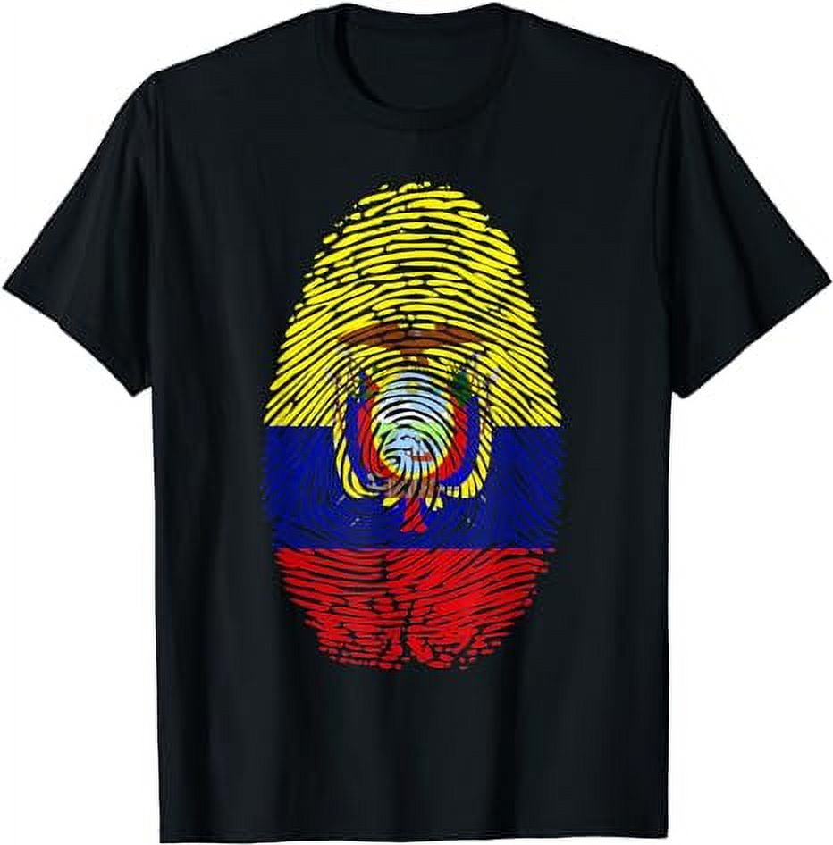 Ecuador Flag Fingerprint T-Shirt - Walmart.com
